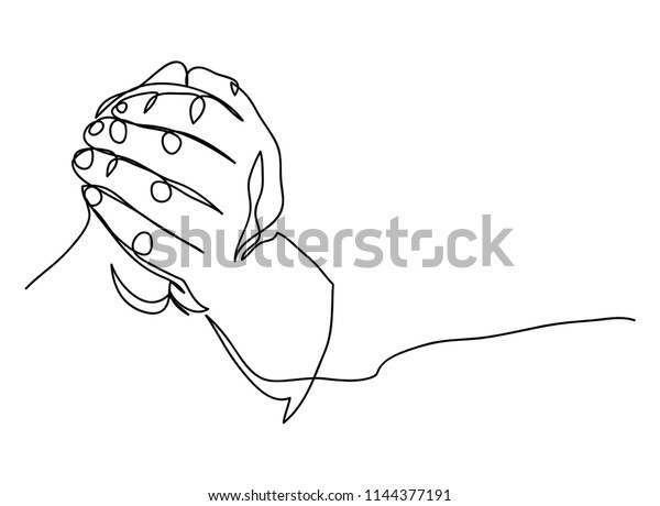 Continuous Line Drawing Prayer Hand Linear Stock Vector (Royalty Free) 1144377191 | Shutterstock