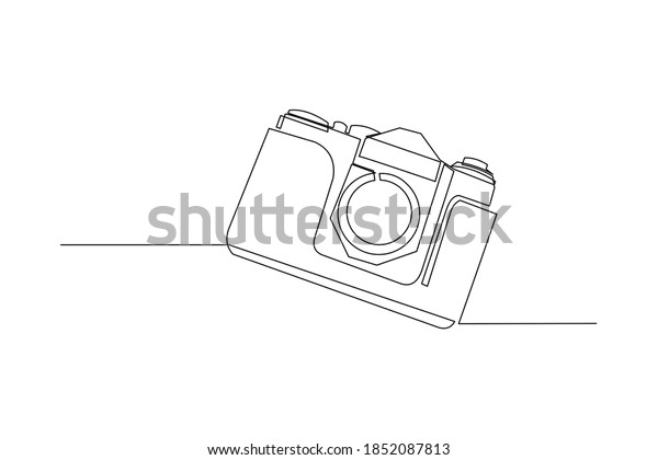 Continuous Line Drawing Professional Photography Camera Stock Vector ...