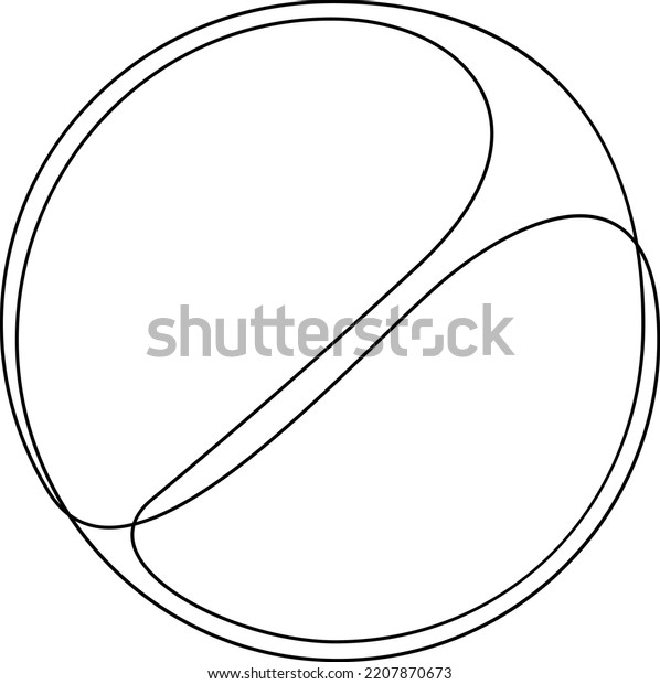Continuous Line Drawing Prohibition Sign Ban Stock Vector (Royalty Free ...