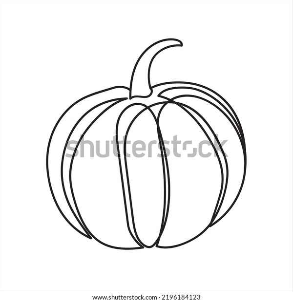 Continuous Line Drawing Pumpkin Autumn Pumpkin Stock Vector (Royalty ...