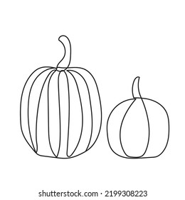 Continuous Line Drawing Pumpkins Autumn Pumpkin Stock Vector (Royalty ...