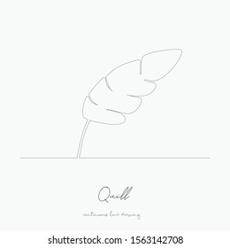 Vektor Stok Continuous Line Drawing Quill Simple Vector (Tanpa Royalti ...