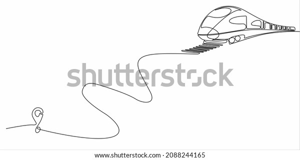 Continuous Line Drawing Railroad Track Line Stock Vector (Royalty Free ...
