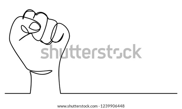 Continuous Line Drawing Raised Fist Stock Vector (Royalty Free) 1239906448