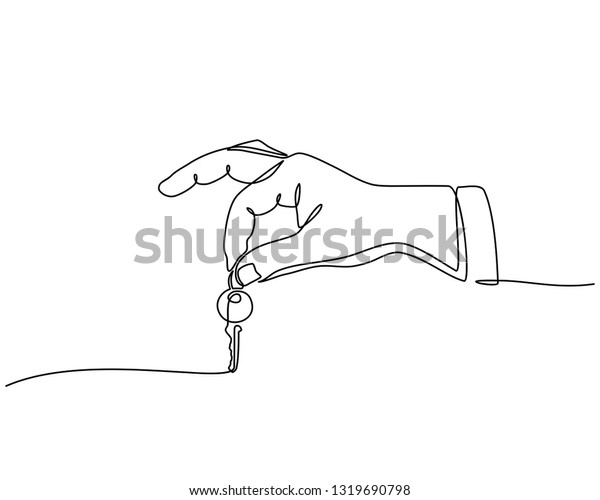 Continuous Line Drawing Real Estate Agent Stock Vector (Royalty Free ...