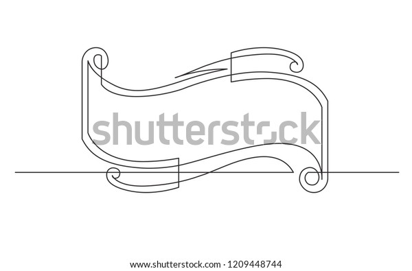 Continuous Line Drawing Ribbon Label Stock Vector (Royalty Free ...