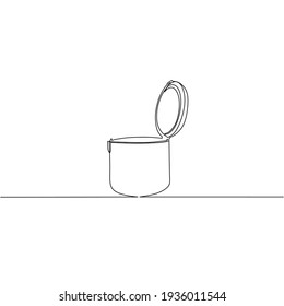 Continuous Line Drawing Rice Cooker One Stock Vector (Royalty Free ...