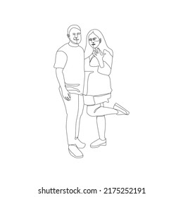 Continuous Line Drawing Romantic Couple Stock Vector (Royalty Free ...