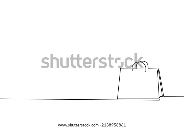 Continuous Line Drawing Shopping Bag Stock Vector (Royalty Free ...