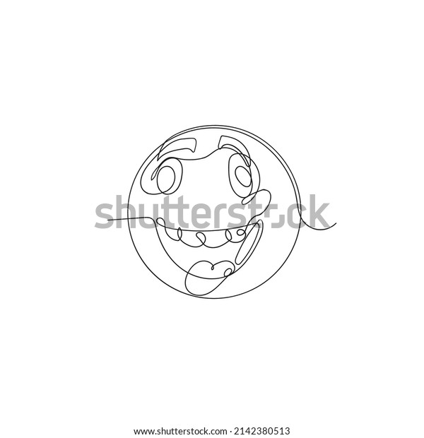 sonrisa de dibujo de línea continua: vector de stock (libre de regalías ...