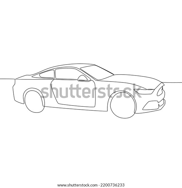 Continuous Line Drawing Sport Car Stock Vector (Royalty Free ...