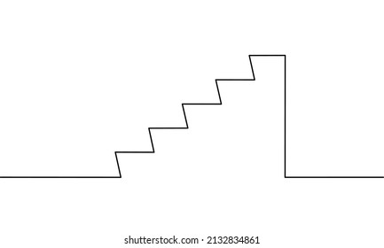 Continuous Line Drawing Stairs Ladder Doodle 库存矢量图（免版税）2132834861 ...