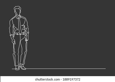 Continuous Line Drawing Standing Team Professionals Stock Vector ...
