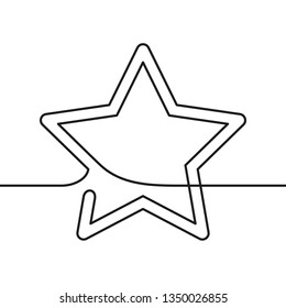 Continuous Line Drawing Star Black White: vetor stock (livre de ...