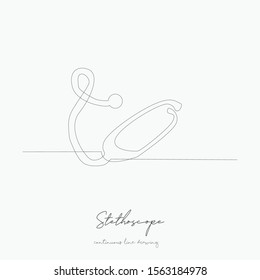 Continuous Line Drawing Stethoscope Simple Vector Stock Vector (Royalty ...