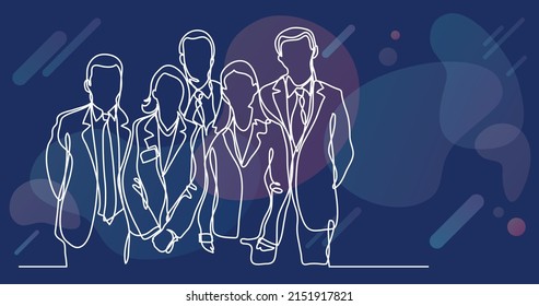 Continuous Line Drawing Team Employees Stock Vector (Royalty Free ...