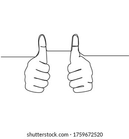 Continuous Line Drawing Thumb Good Job Stock Vector (Royalty Free ...