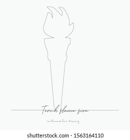 Continuous Line Drawing Torch Flame Fire 库存矢量图（免版税）1563164110 ...