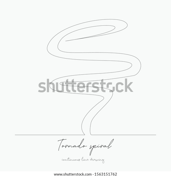 Continuous Line Drawing Tornado Spiral Simple Stock Vector (Royalty ...
