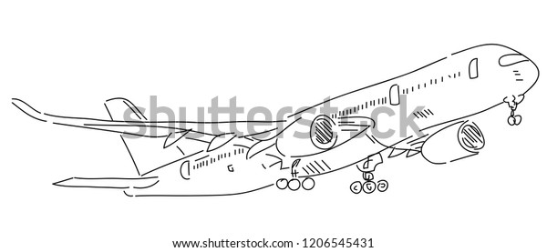Continuous Line Drawing Transport Plane Vector Stock Vector (Royalty ...
