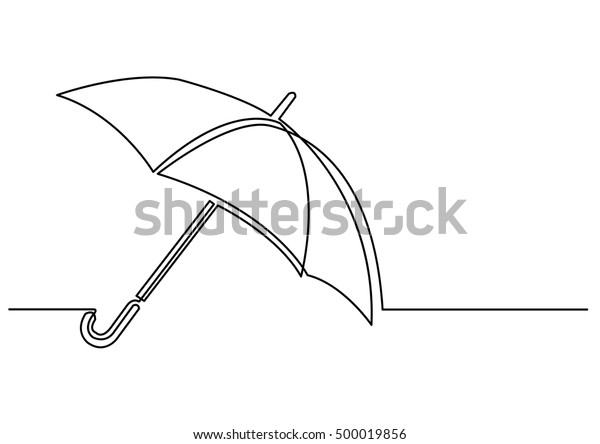 Continuous Line Drawing Umbrella Stock Vector (Royalty Free) 500019856