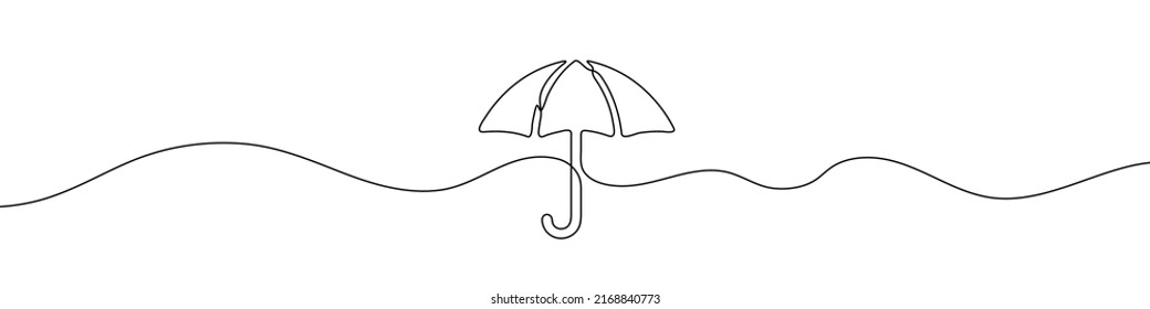 Continuous Line Drawing Umbrella Umbrella Linear Stock Vector (Royalty ...