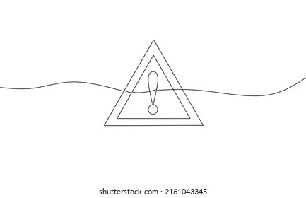 Continuous Line Drawing Warning Sign Icon Stock Vector (Royalty Free ...