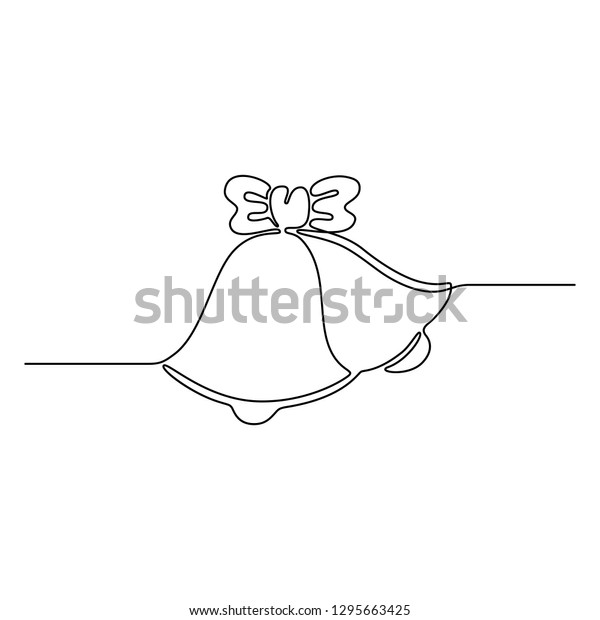 Continuous Line Drawing Wedding Bells Black: vector de stock (libre de ...