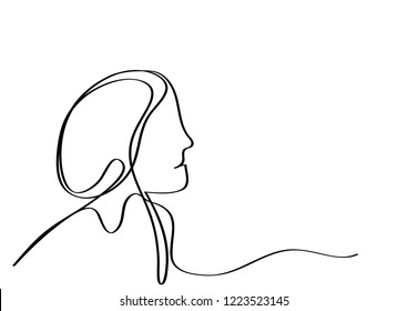 Continuous Line Drawing Woman Vector Eps10 Stock Vector (Royalty Free ...