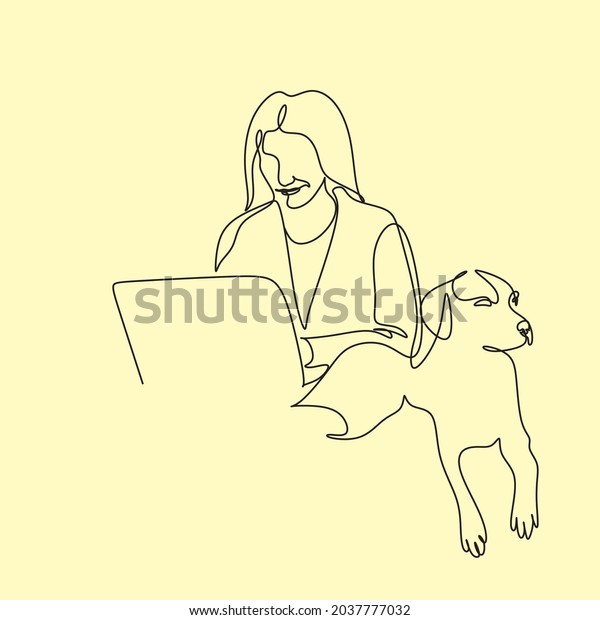 Continuous Line Drawing Woman Walking Exercise Stock Vector (Royalty ...