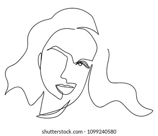 Continuous Line Drawing Women Vector Illustration Stock Vector (Royalty ...