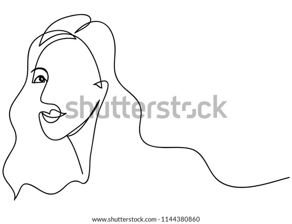 Continuous Line Drawing Women Vector Illustration Stock Vector (Royalty ...