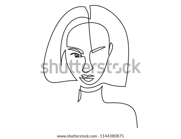 Continuous Line Drawing Women Vector Illustration Stock Vector (Royalty ...