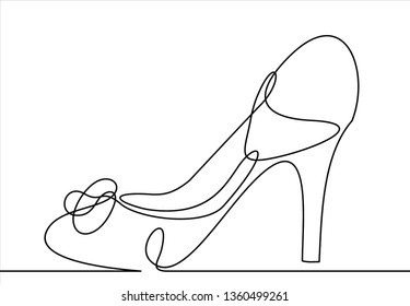 Continuous Line Drawing Womens High Heel Stock Vector (Royalty Free ...