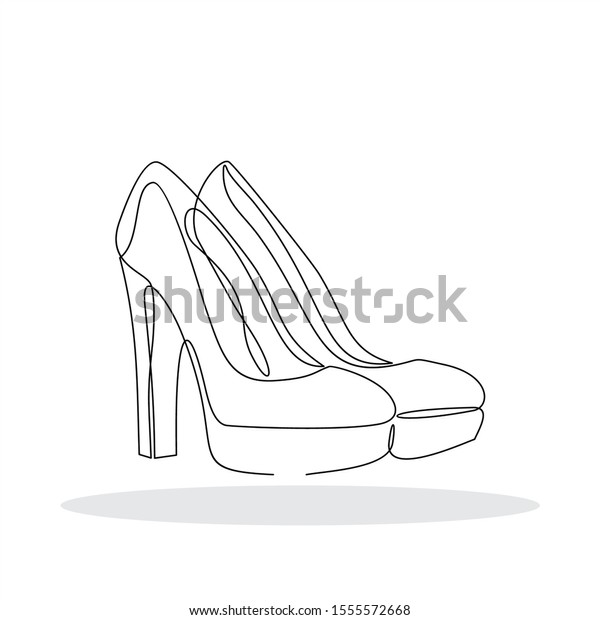 Continuous Line Drawing Womens High Heel Stock Vector (Royalty Free ...