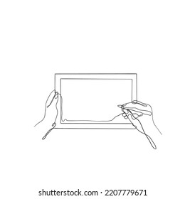 Continuous Line Drawing Writing On Digital Stock Vector (Royalty Free ...