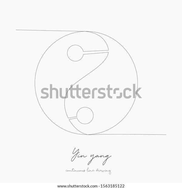 Continuous Line Drawing Yin Yang Simple : image vectorielle de stock ...