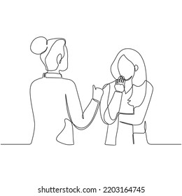 Continuous Line Drawing Young Female Corporate Stock Vector (Royalty ...