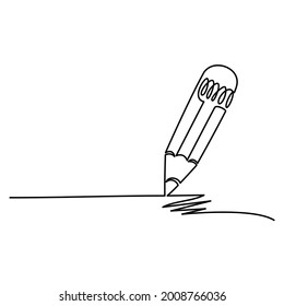 Continuous Line Drawinga Pencil Drawn By Stock Vector (Royalty Free ...