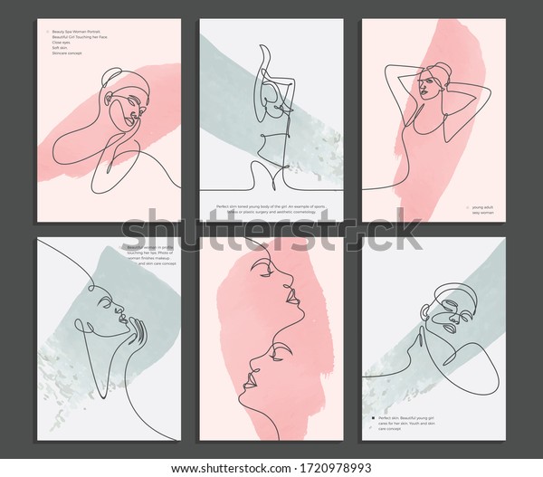 Continuous Line Fashion Concept Poster Woman Stock Vector (Royalty Free ...