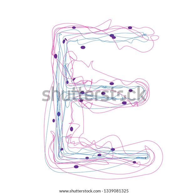 Continuous Line Hand Drawing Illustration Alphabet Stock Vector ...