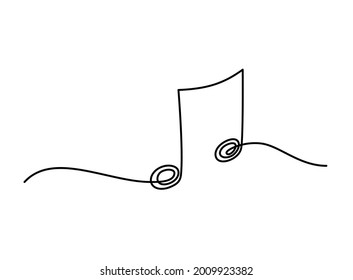Continuous Line Hand Drawn Music Notes Stock Vector (Royalty Free ...