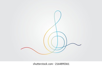 Continuous Line Hand Drawn Music Notes Stock Vector (Royalty Free ...