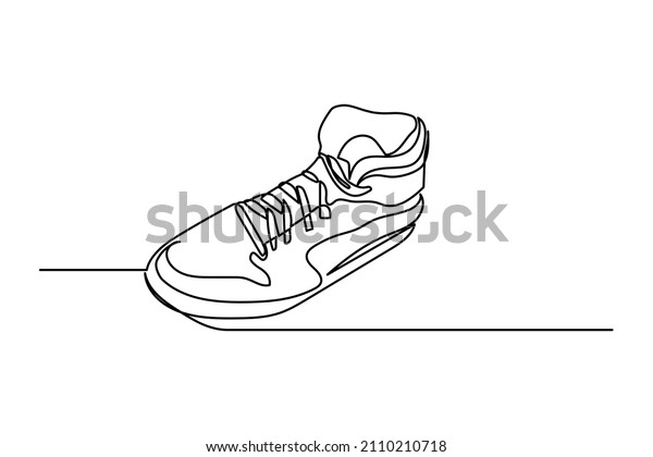 Continuous Line Hand Drawn Shoes Stock Vector (Royalty Free) 2110210718 ...