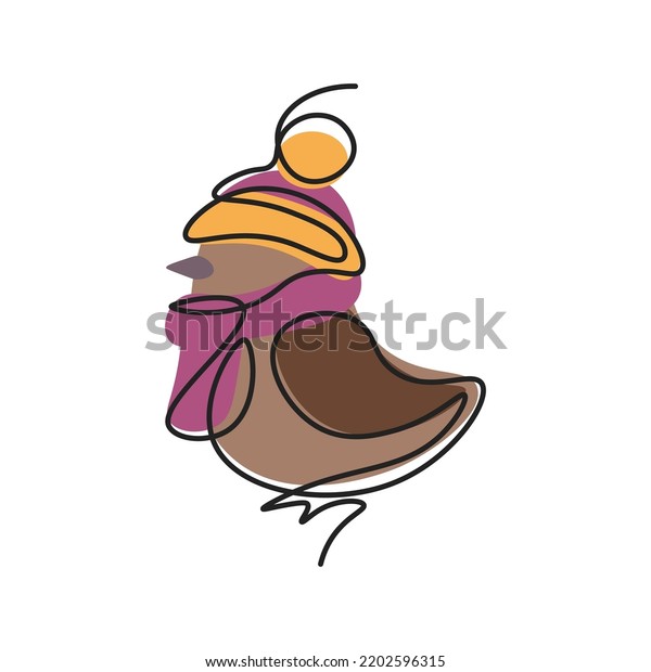 Continuous Line Illustration Bird Illustration Concept Stock Vector ...