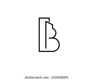 Continuous Line Letter B Building Simple Stock Vector (Royalty Free ...