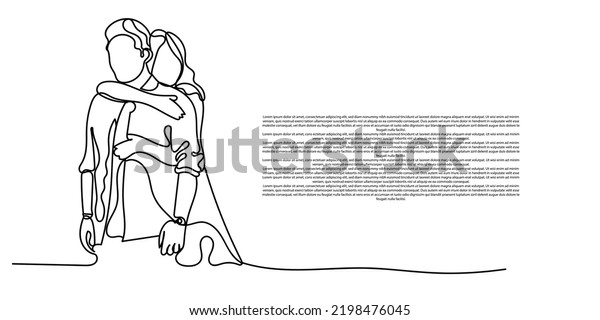 Continuous Line Lovers Line Drawing Woman Stock Vector (Royalty Free ...