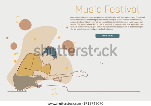 Continuous Line Musicians Playing Musical Instruments Stock Vector ...