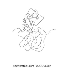 Continuous Line Sleeping Women One Line Stock Vector (Royalty Free ...