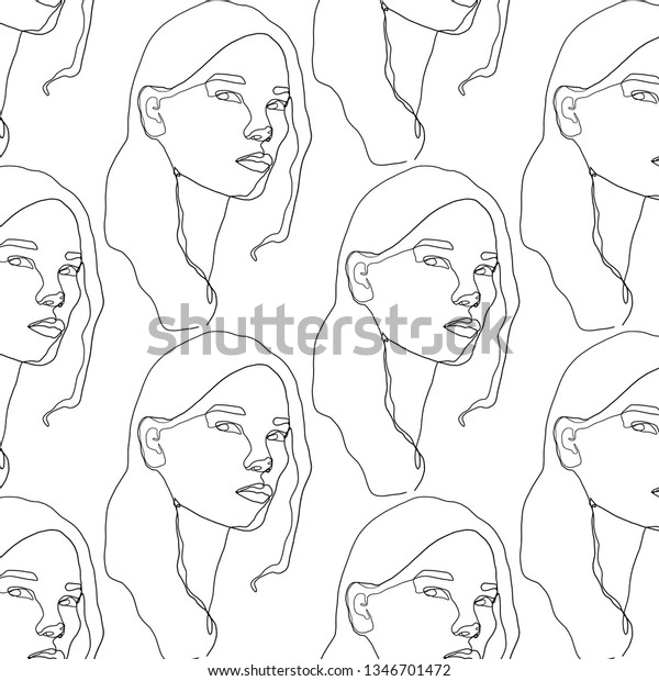 Continuous Line Woman Abstract Background Single Stock Vector (Royalty ...